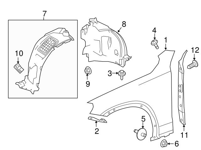 Genuine Mercedes 2538890125 Fender Insulator; Right - Mercedes