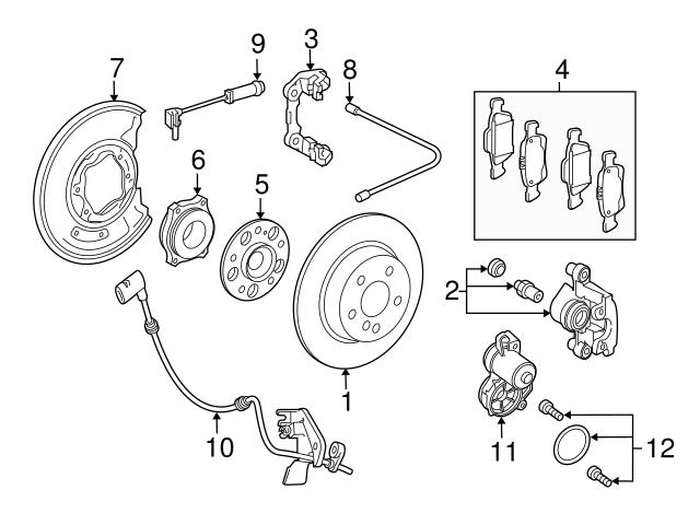 Genuine Mercedes 2539052500 ABS Wheel Speed Sensor; Rear Left - Mercedes