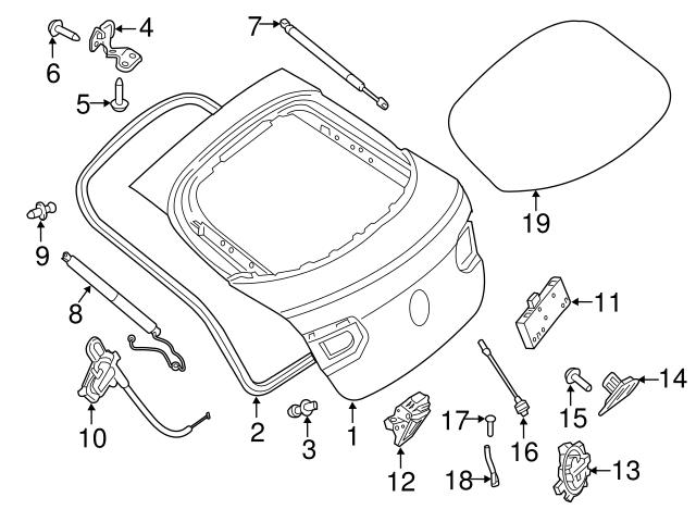 Genuine Mercedes 2539801064 Hatch Lift Support; Right - Mercedes