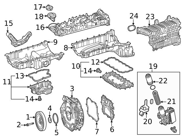 Genuine Mercedes 2561801500 Oil Filter Housing - Mercedes