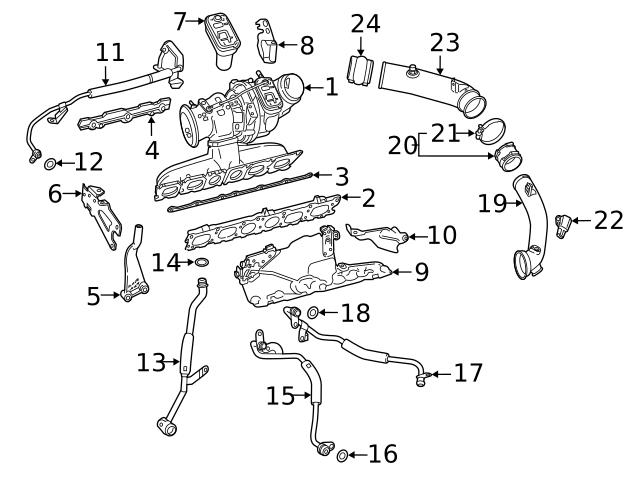 Genuine Mercedes 2562030002 Turbocharger Coolant Line - Mercedes ...