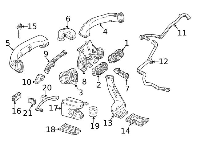Genuine Mercedes 2578302400 Dashboard Air Vent; Right, Left - Mercedes