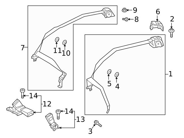 Genuine Mercedes 2578680600 Seat Belt Retractor Cover; Rear Right Outer ...