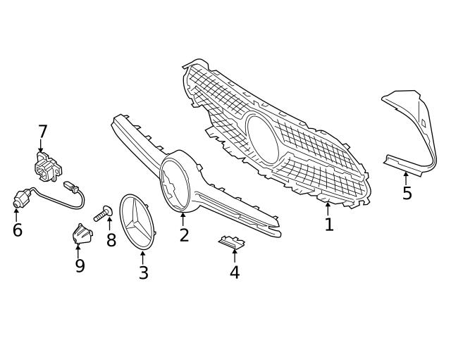 Genuine Mercedes 2578855800 Grille Molding; Front - Mercedes