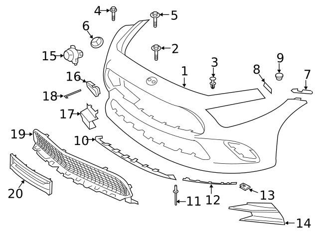 Genuine Mercedes 2578857902 Tow Eye Cap; Front Upper - Mercedes