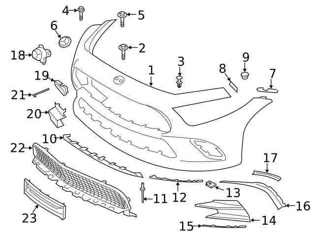 Genuine Mercedes 2578858902 Bumper Impact Strip; Front Left - Mercedes