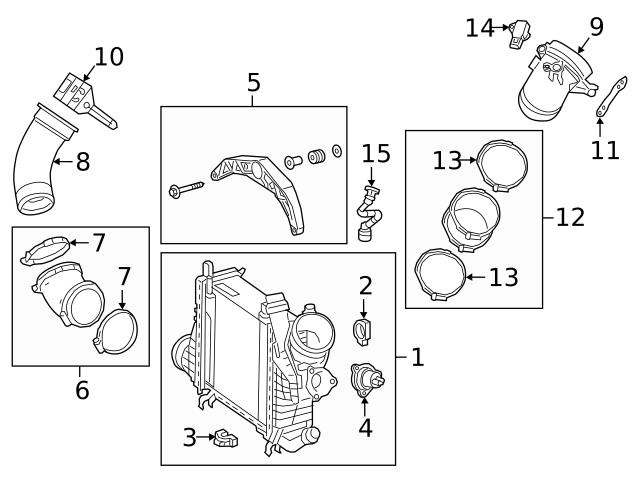 Genuine Mercedes 2640112000 Turbocharger Intercooler Pipe Bracket ...