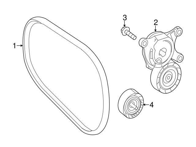 Genuine Mercedes 2702002100 Belt Tensioner Assembly; Accessory Drive ...