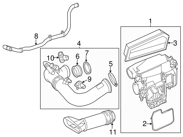 Genuine Mercedes 2710901082 Air Intake Hose - Mercedes