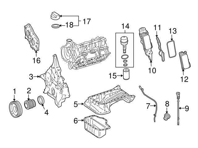 Genuine Mercedes 2720142002 Oil Pan; Upper - Mercedes | 2720141302 ...