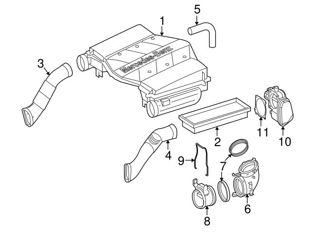 Genuine Mercedes 2721420112 Engine Air Duct Clamp; Left, Right - Mercedes