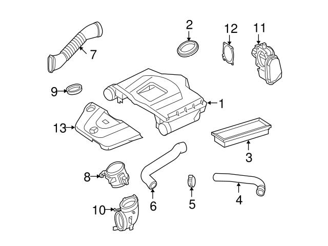 Genuine Mercedes 2730900082 Air Intake Hose; Right - Mercedes