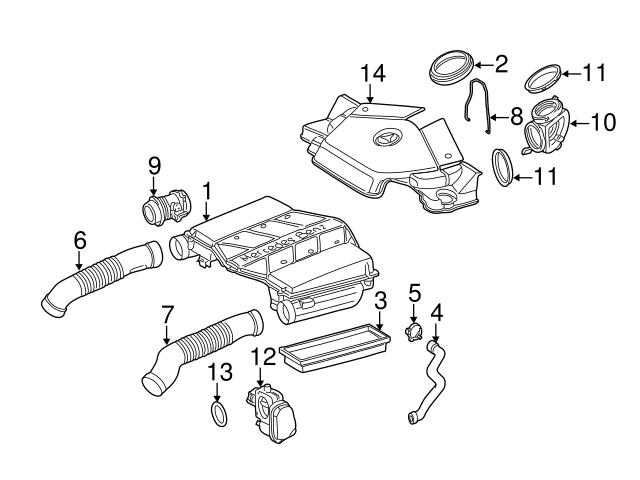 Genuine Mercedes 2730900482 Air Intake Hose; Left, Right - Mercedes