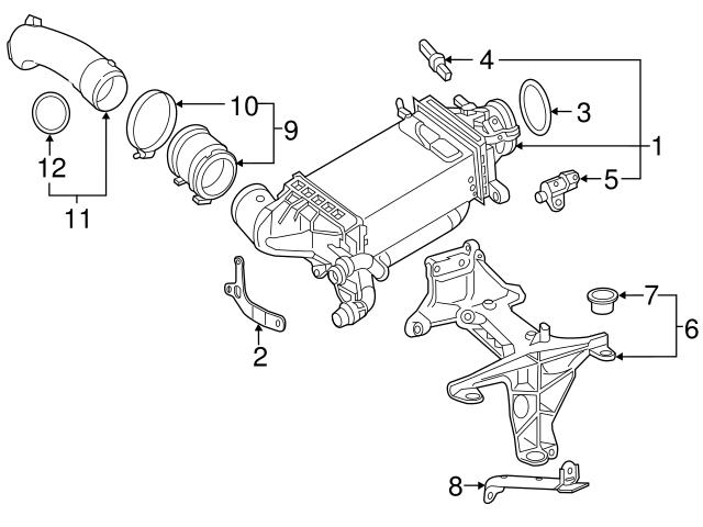 Genuine Mercedes 2740980539 Turbocharger Intercooler Bracket; Front ...