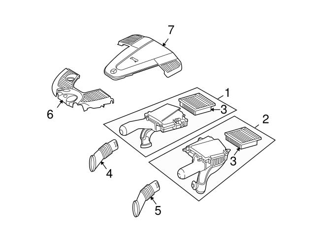 Genuine Mercedes 2750900682 Air Intake Hose; Left - Mercedes