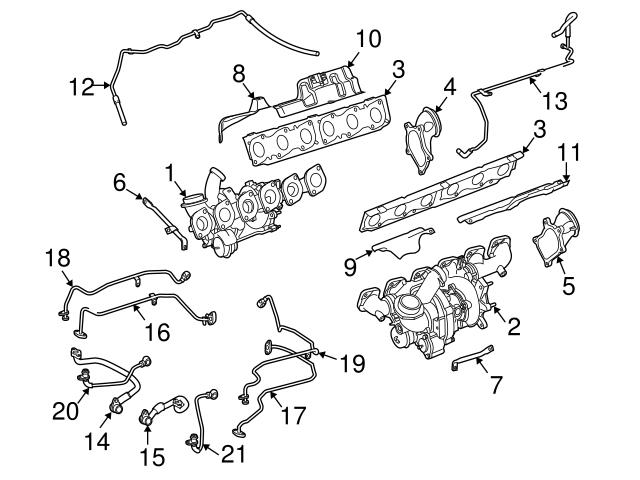 Genuine Mercedes 2750902277 Turbocharger Oil Line; Left - Mercedes ...