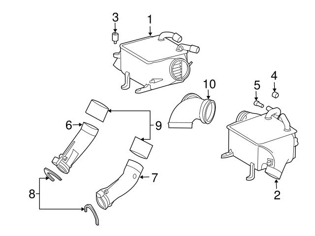 Genuine Mercedes 2750981516 Turbocharger Intercooler Pipe Adapter; Left ...