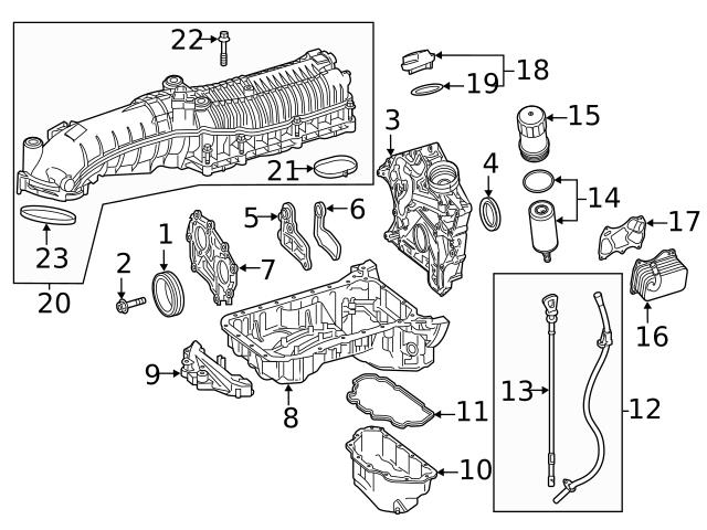 Genuine Mercedes 2760142400 Oil Pan; Upper - Mercedes