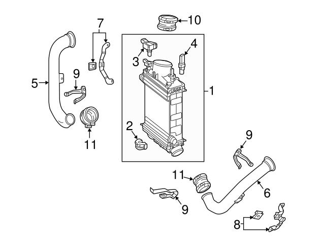 Genuine Mercedes 2760900837 Turbocharger Intercooler Pipe; Right - Mercedes