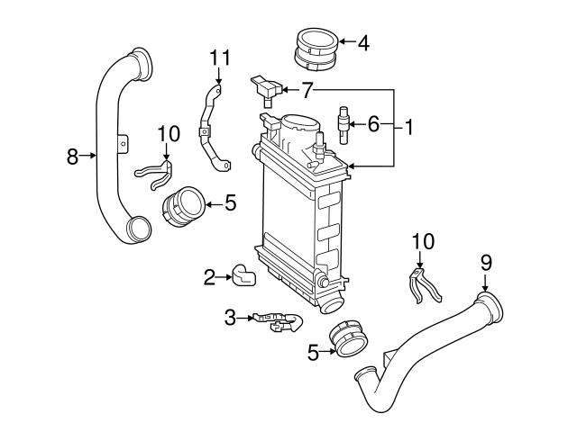 Genuine Mercedes 2760901137 Turbocharger Intercooler Pipe; Left - Mercedes