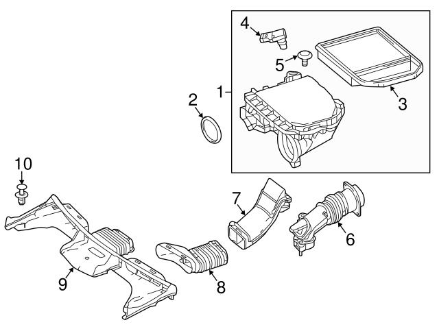 Genuine Mercedes 2760903901 Air Filter Housing; Left - Mercedes