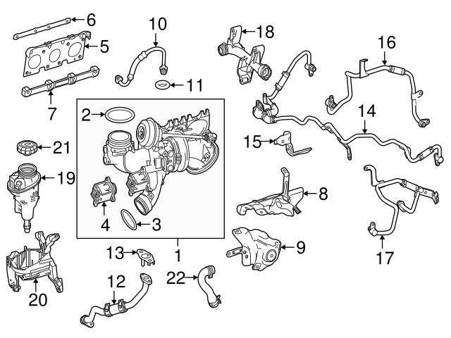 Genuine Mercedes 2761420980 Turbocharger Gasket; Front Right - Mercedes