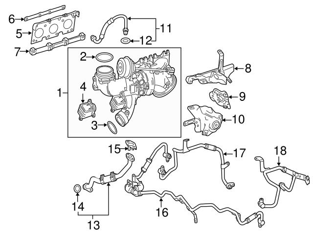 Genuine Mercedes 2762000551 Turbocharger Coolant Line; Left - Mercedes