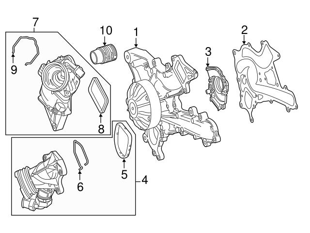 Genuine Mercedes 276200080180 Water Pump - Mercedes | 2762000801 ...