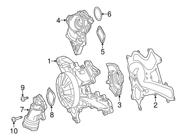 Genuine Mercedes 276200130187 Water Pump | 2762001301 276200130164 ...
