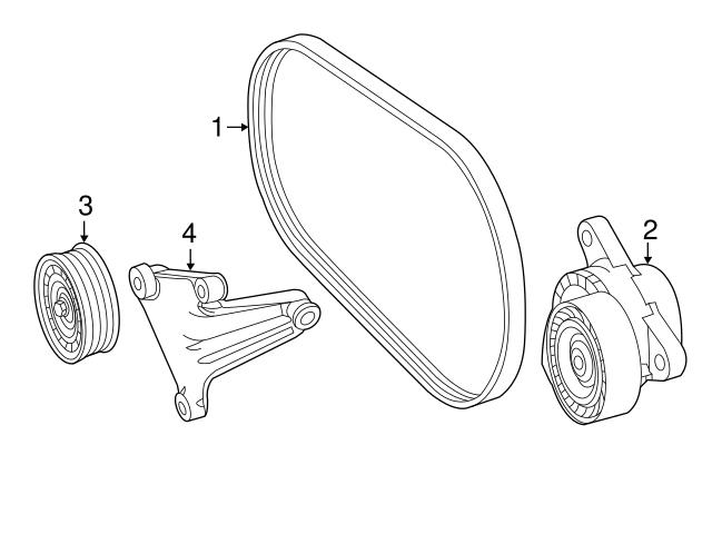 Genuine Mercedes 2762340639 Drive Belt Idler Pulley; Left Lower ...