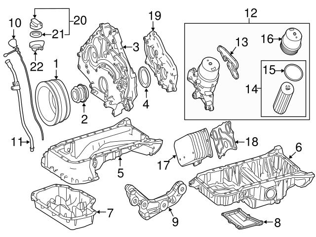 Genuine Mercedes 2780150200 Timing Cover; Lower Front, Lower - Mercedes