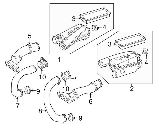Genuine Mercedes 2780900101 Air Filter & Housing Assembly; Left, Right ...