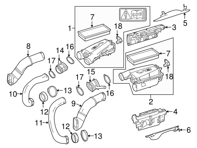 Genuine Mercedes 2780902401 Air Filter & Housing Assembly; Right - Mercedes