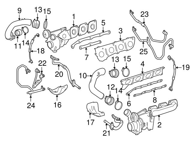Genuine Mercedes 2780903877 Turbocharger Oil Return Line O-Ring; Right ...