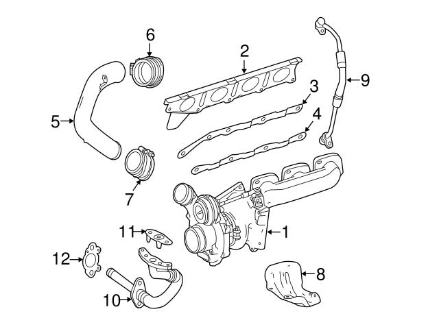 Genuine Mercedes 2780941691 Turbocharger Intercooler Pipe Adapter; Left ...