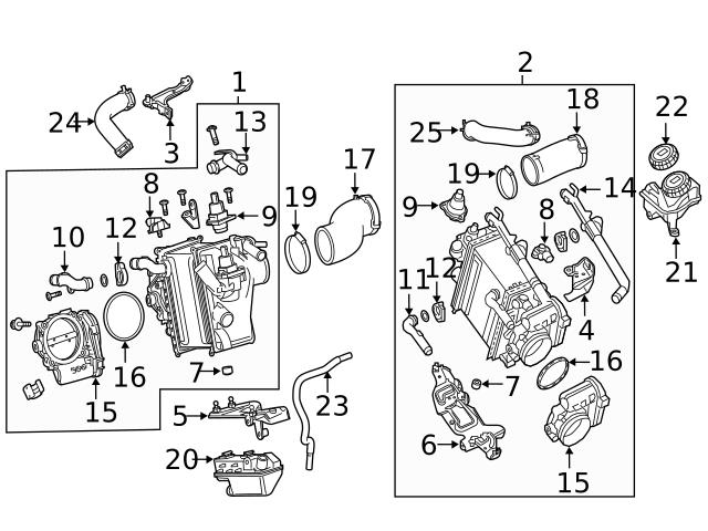 Genuine Mercedes 2782050040 Intercooler Hose/Line; Turbocharger Left ...