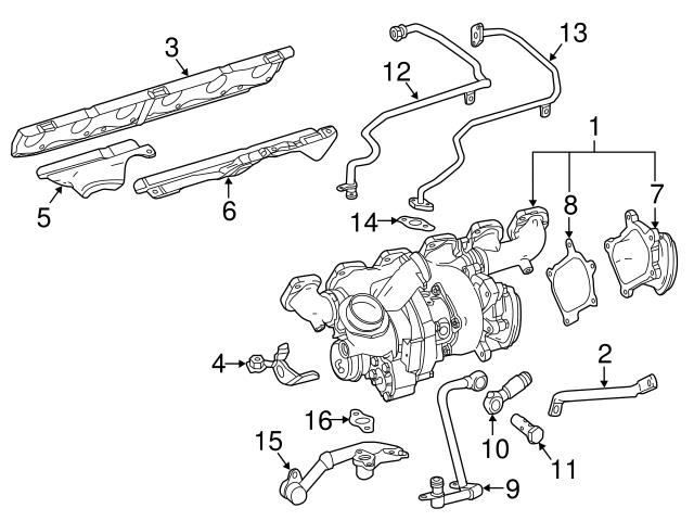 Genuine Mercedes 2791870080 Turbocharger Oil Line Gasket; Left, Right ...