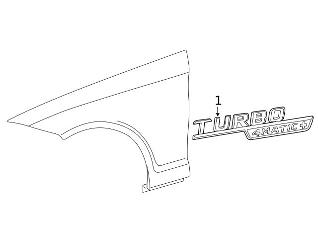Genuine Mercedes 2908172400 Fender Emblem; Front Right - Mercedes ...