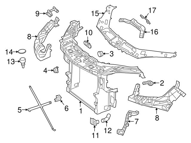 Genuine Mercedes 2926200700 Radiator Support Bracket; Left - Mercedes