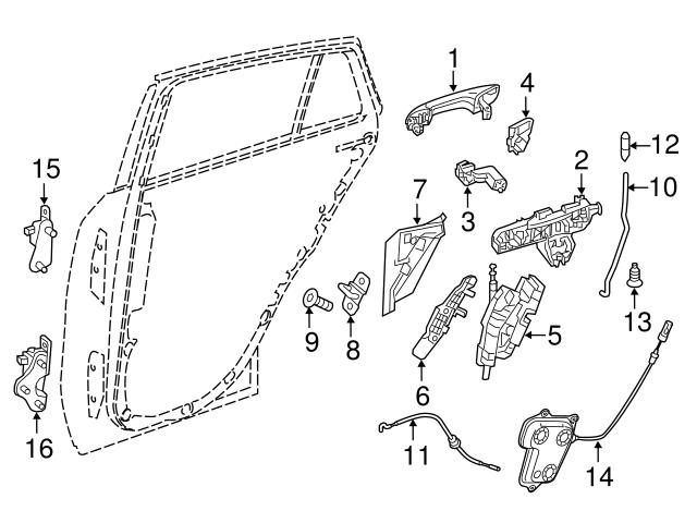 Genuine Mercedes 2927330114 Exterior Door Handle Base Bracket; Rear ...