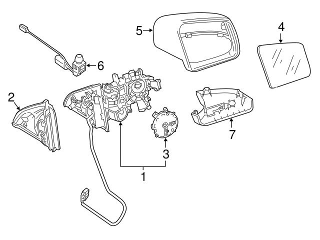 Genuine Mercedes 2928104400 Door Mirror; Front Right - Mercedes