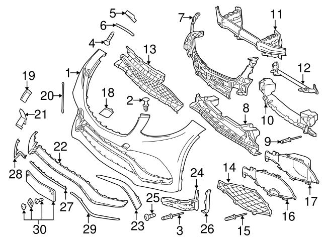 Genuine Mercedes 2928852722 Bumper End Cap; Front Left - Mercedes
