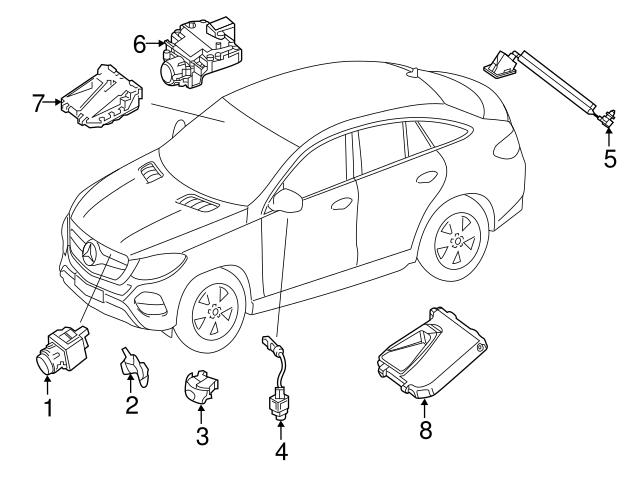 Genuine Mercedes 2928880014 Lane Departure System Camera Bracket; Front ...