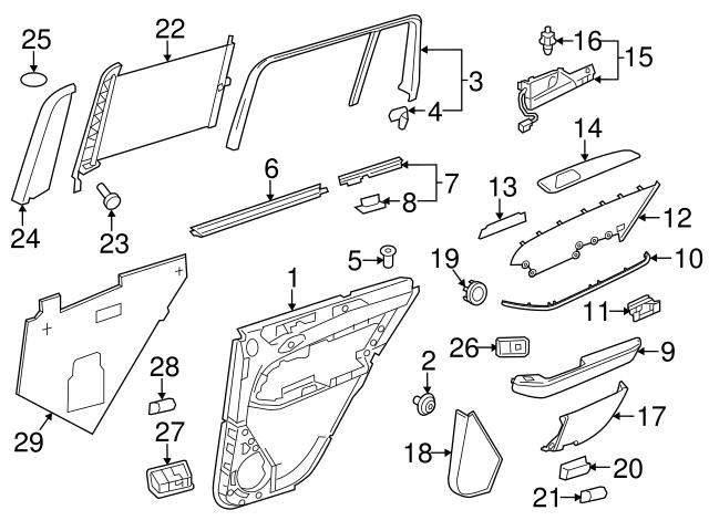 Genuine Mercedes 29290548009107 Power Window Switch; Rear - Mercedes ...