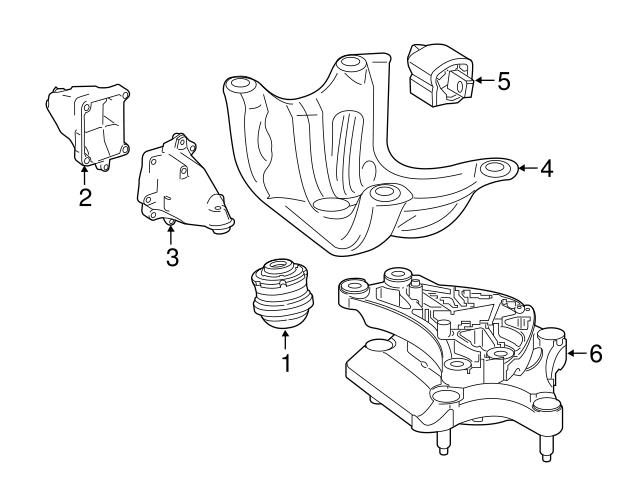 Genuine Mercedes 4472410413 Engine Mount Support; Left - Mercedes