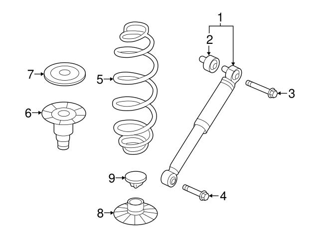 Genuine Mercedes 4473240684 Coil Spring Insulator; Lower Inner - Mercedes