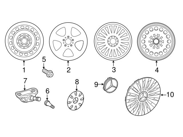 Genuine Mercedes 44740000259705 Wheel Cover - Mercedes