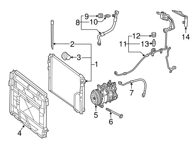 Genuine Mercedes 4475050041 A/C Condenser Frame Mount - Mercedes