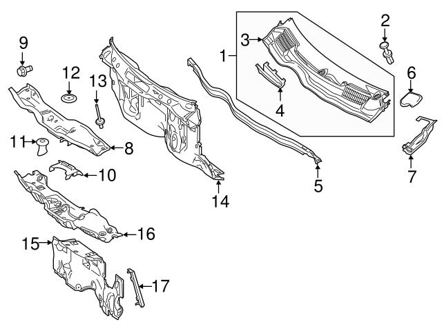 Genuine Mercedes 4476200073 Cowl Plenum Panel - Mercedes