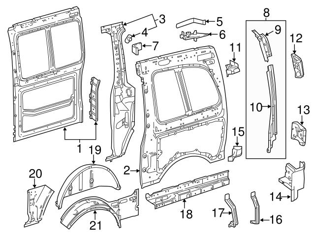 Genuine Mercedes 4476300014 D Pillar; Left - Mercedes